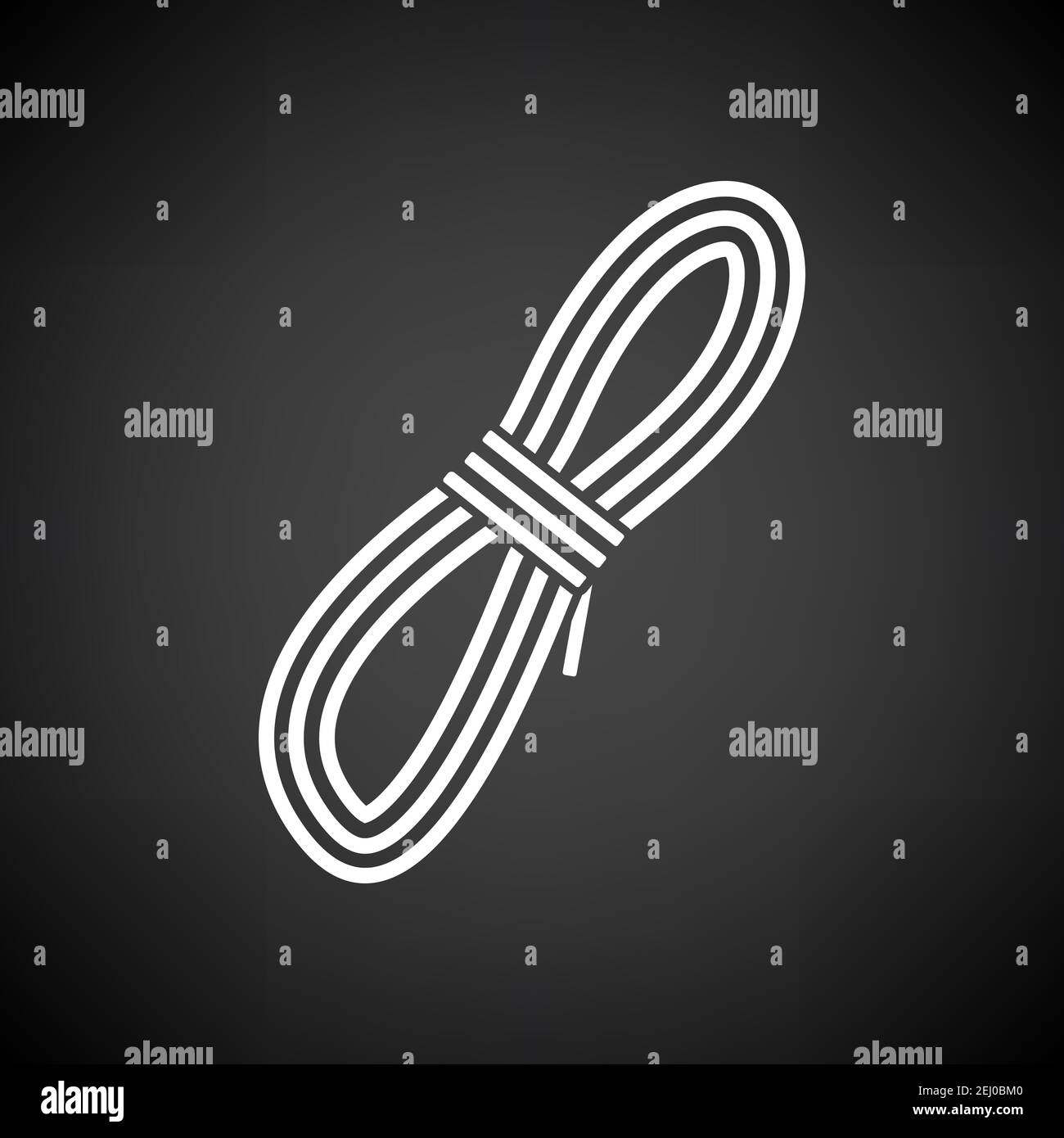 Climbing Rope Icon. White on Black Background. Vector Illustration ...