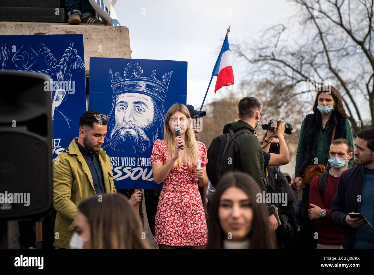 Paris, France. 20th Feb, 2021. Thais Descufon, spokesperson for ...