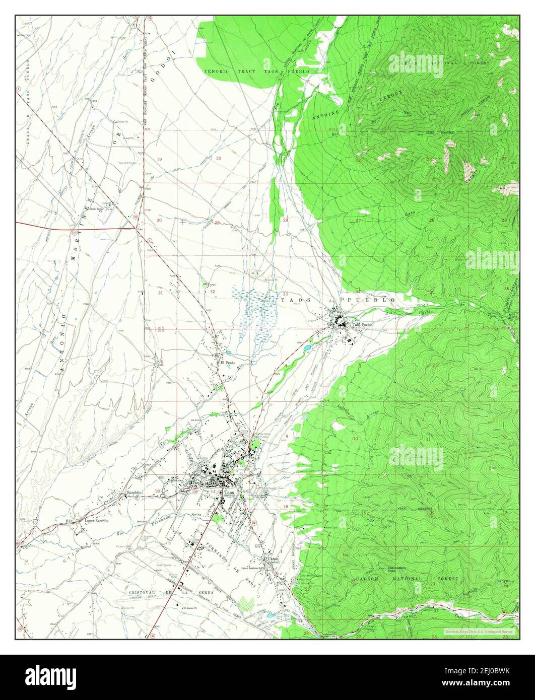 Map of taos new mexico hi-res stock photography and images - Alamy