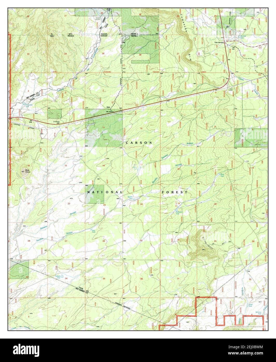 Map of taos new mexico hi-res stock photography and images - Alamy