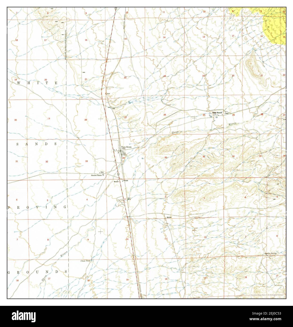 Three Rivers, New Mexico, map 1950, 1:24000, United States of America ...