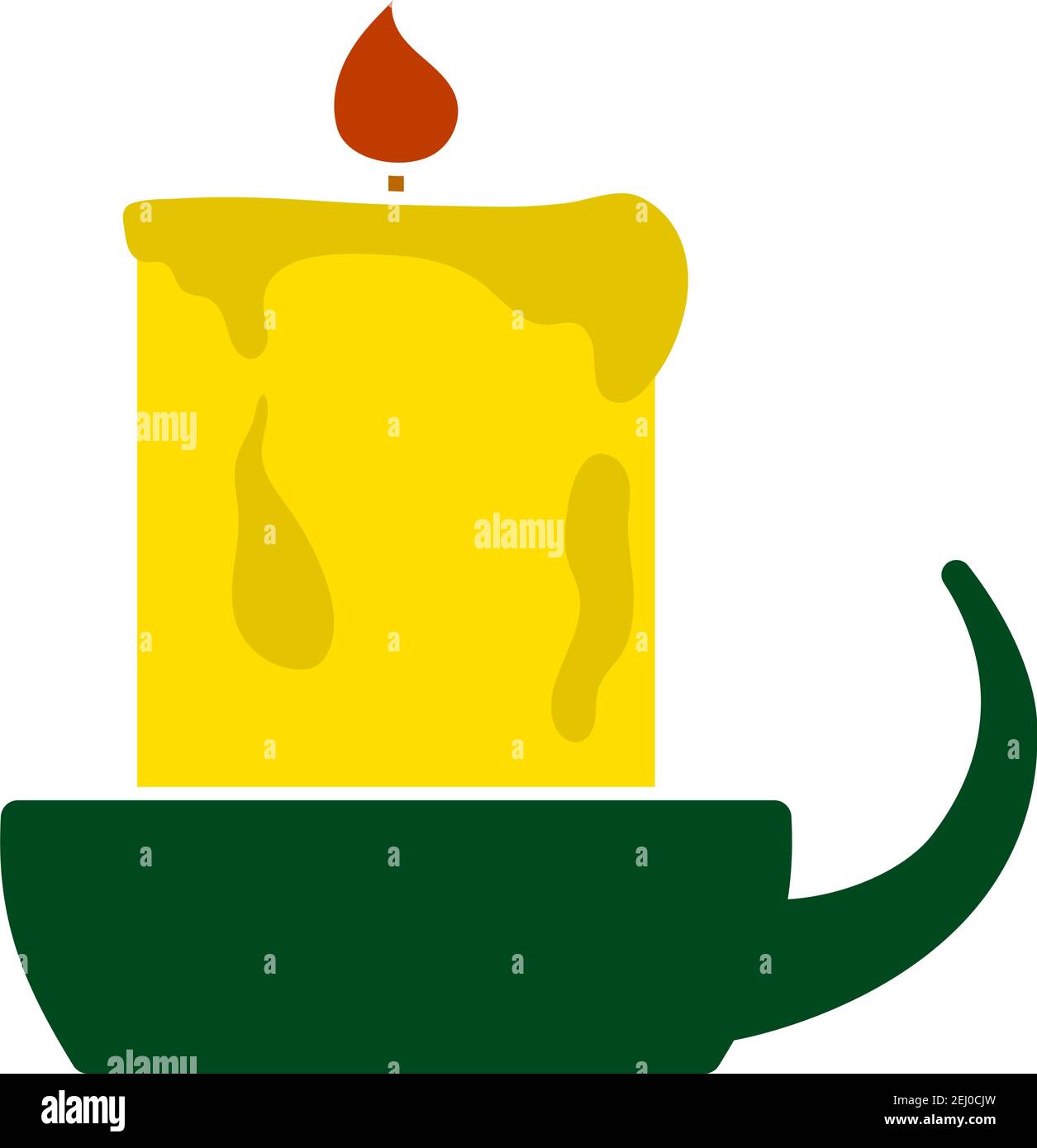 Candle In Candlestick Icon. Flat Color Design. Vector Illustration ...