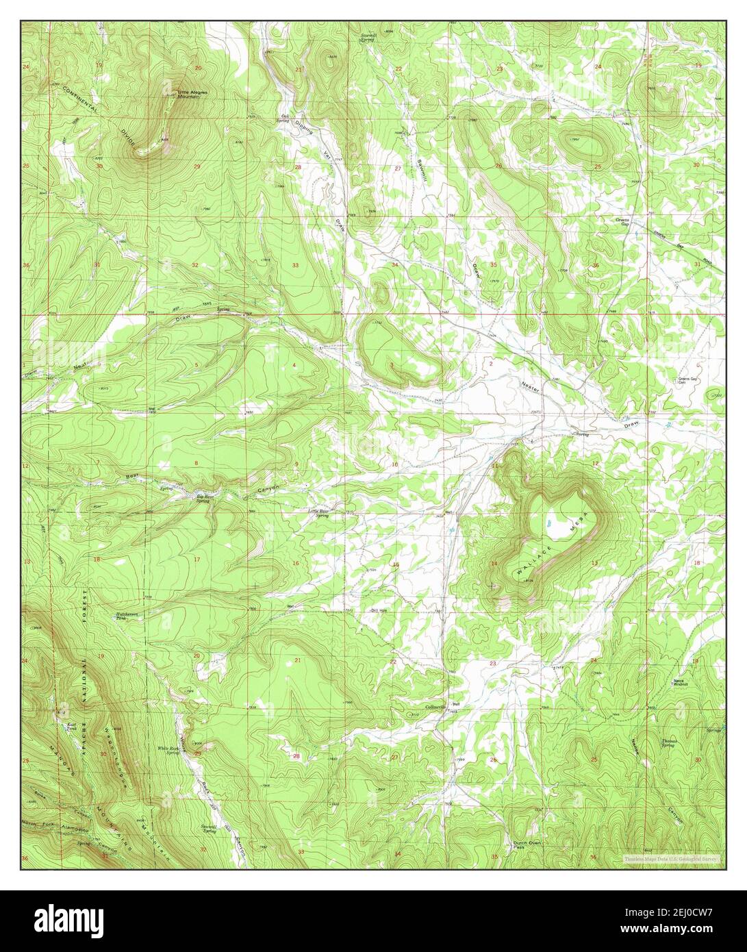 Wallace Mesa, New Mexico, map 1981, 1:24000, United States of America ...
