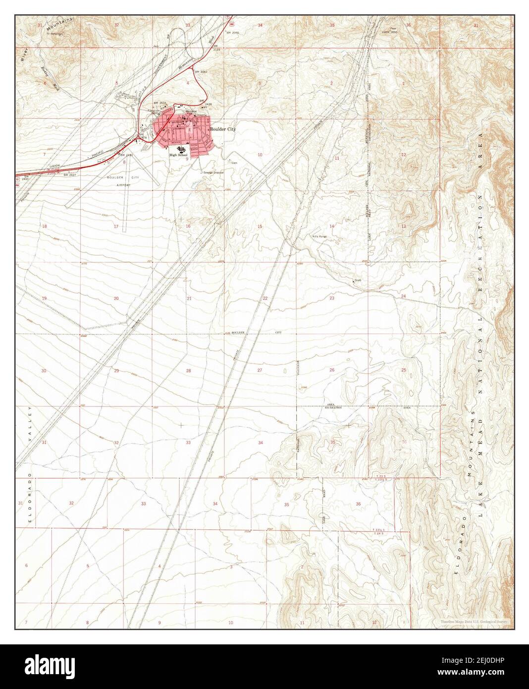 Boulder City, Nevada, map 1958, 1:24000, United States of America by ...