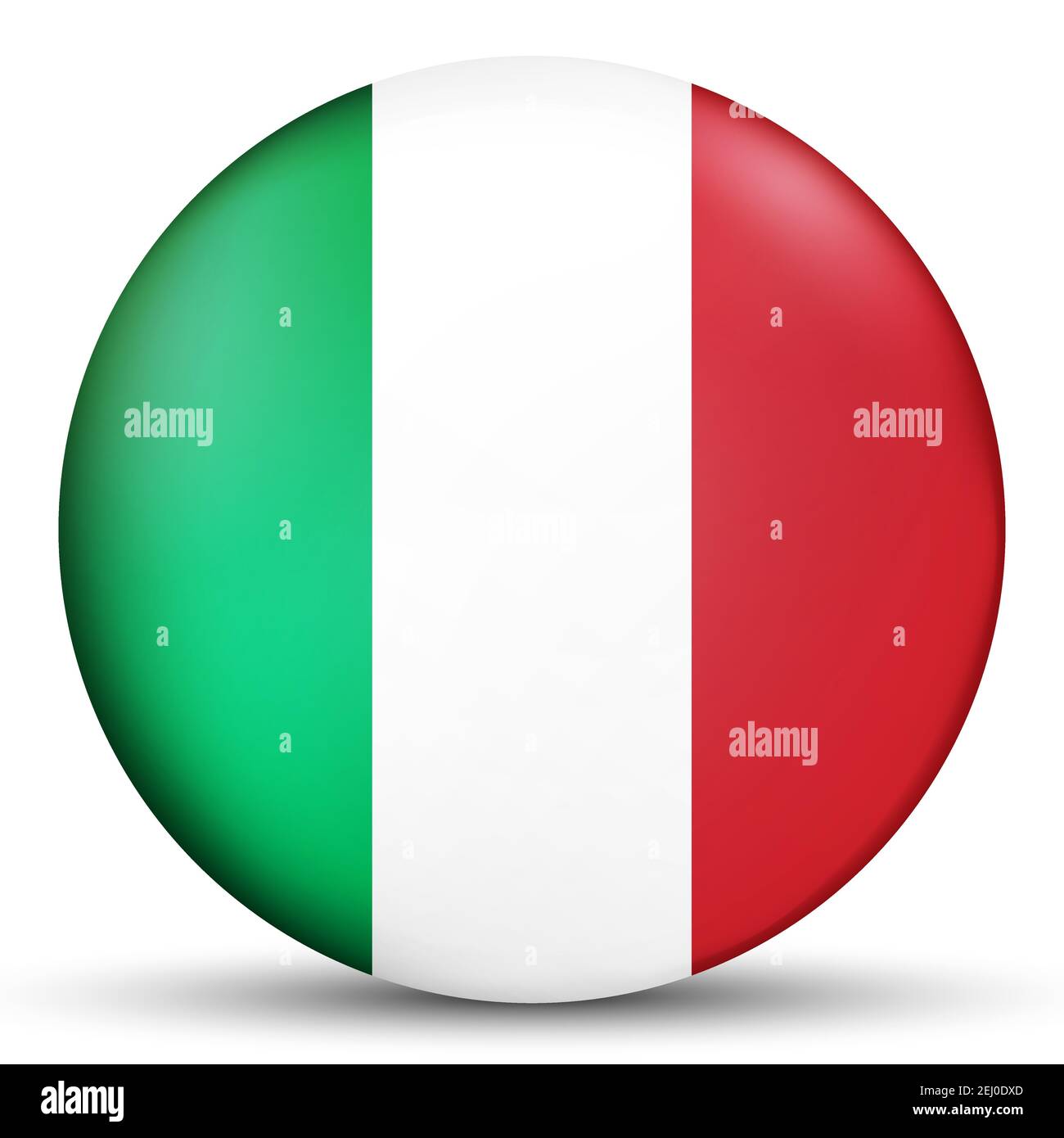 Glass light ball with flag of Italy. Round sphere, template icon ...