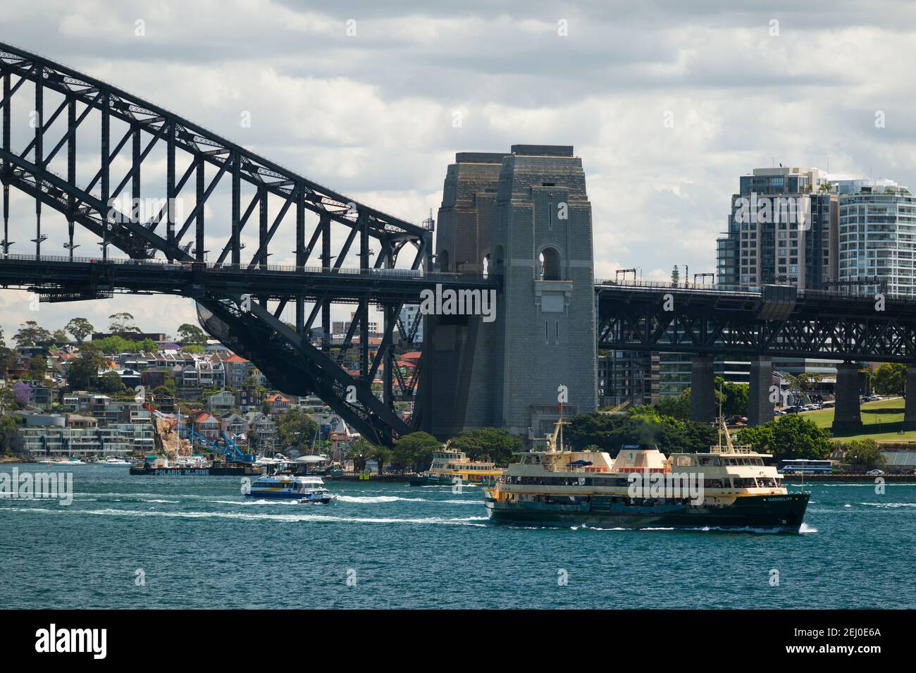 The Sydney Harbour Bridge and Queenscliff ferry, Sydney, New South ...