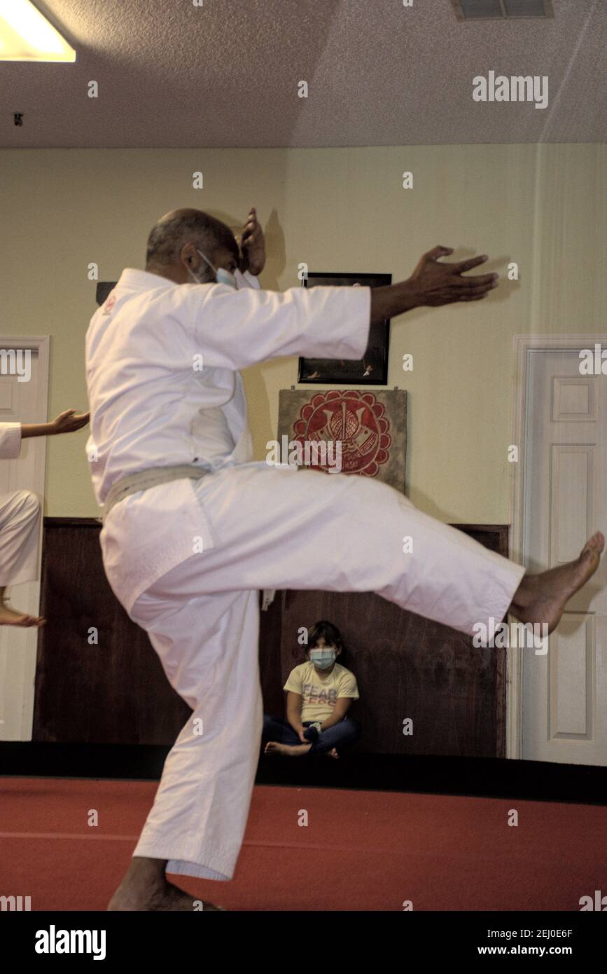 This action photo is of my daughter and her classmates in a Karate ...