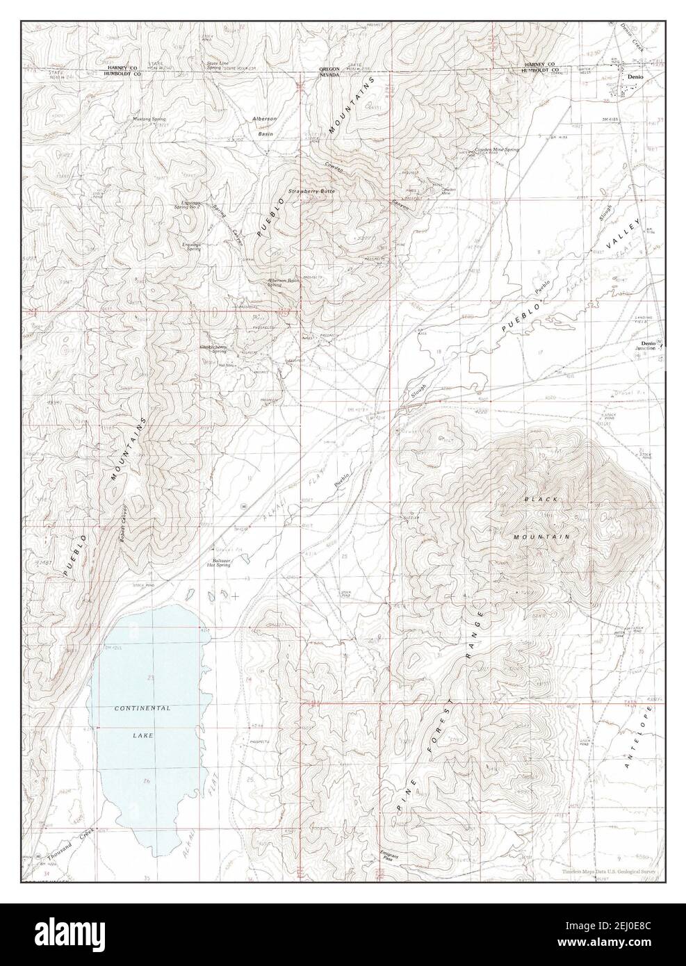 Denio, Nevada, map 1990, 1:24000, United States of America by Timeless ...