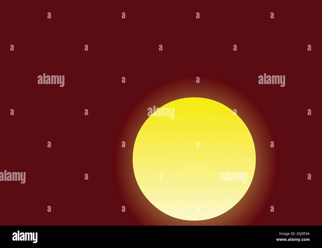 Bright Full Moon in Yellow color Vector illustration in brown ...