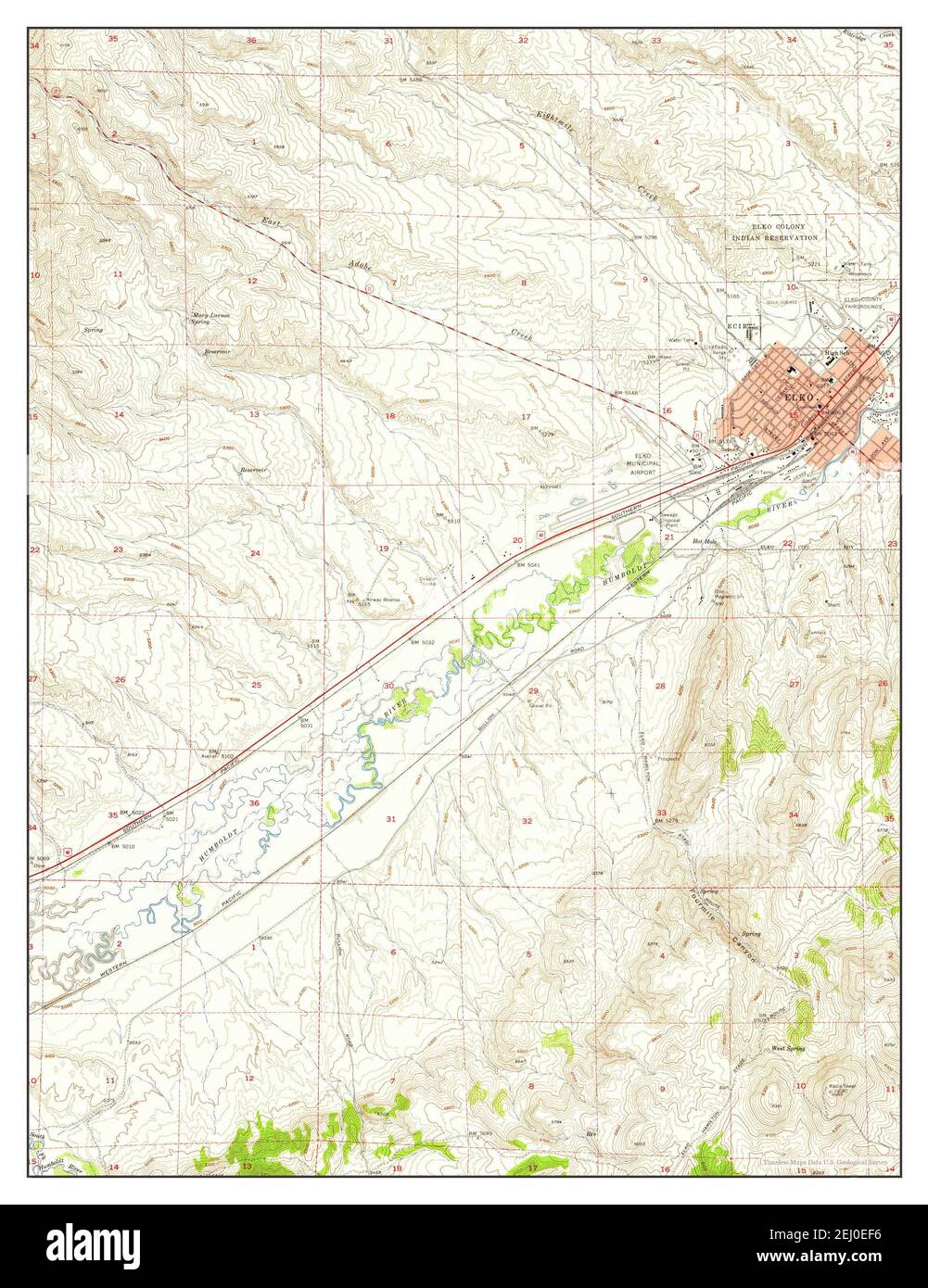 Elko West, Nevada, map 1957, 1:24000, United States of America by ...