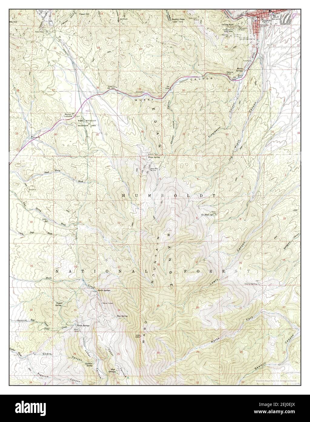 Ely, Nevada, map 1958, 1:24000, United States of America by Timeless ...