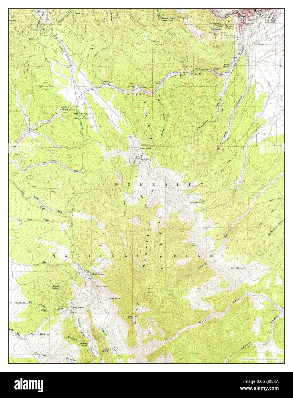 Ely, Nevada, map 1958, 1:24000, United States of America by Timeless ...