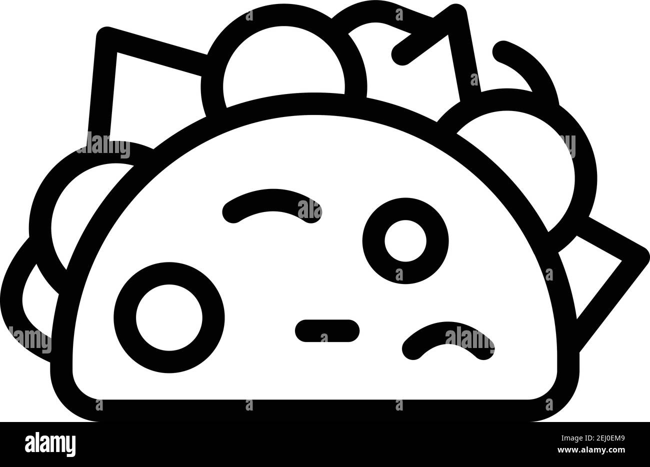 Mexican taco icon. Outline mexican taco vector icon for web design ...