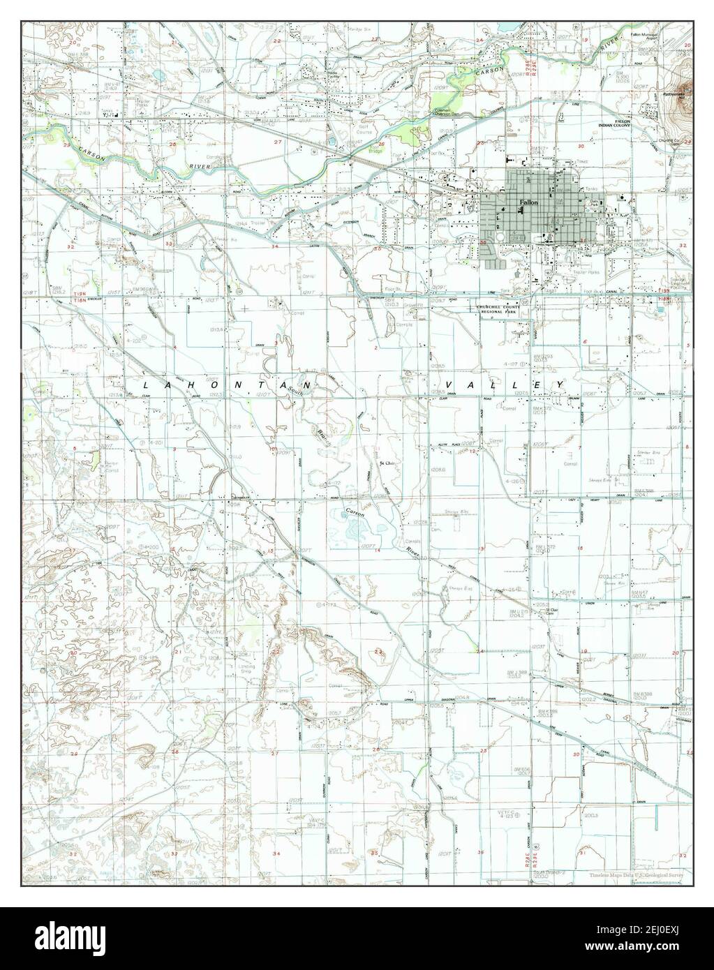 Fallon, Nevada, map 1985, 1:24000, United States of America by Timeless ...