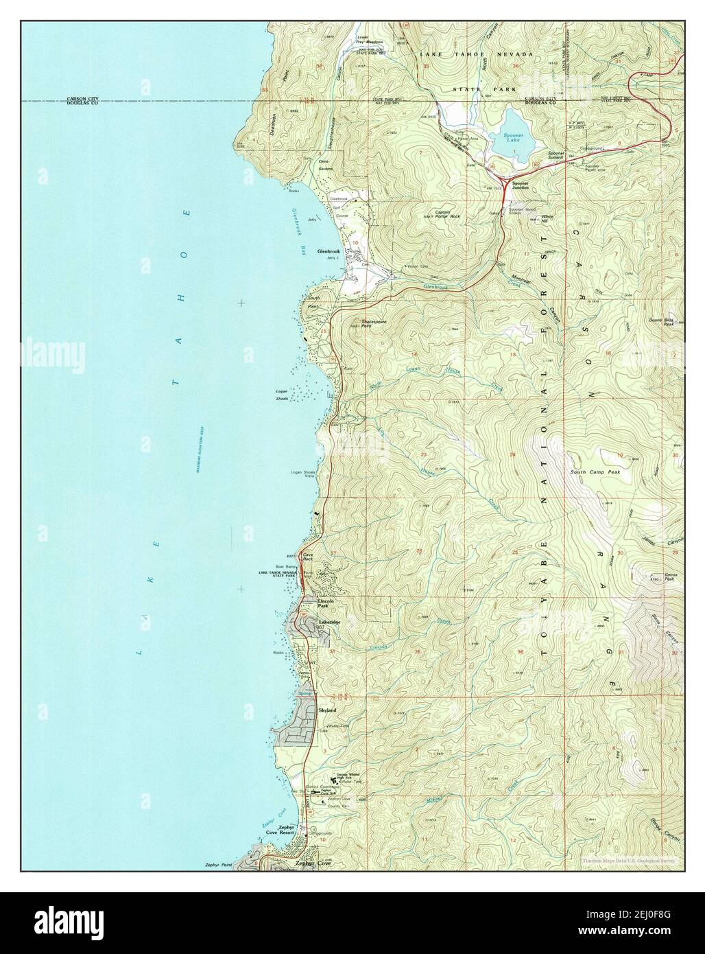 Glenbrook, Nevada, map 1992, 1:24000, United States of America by ...