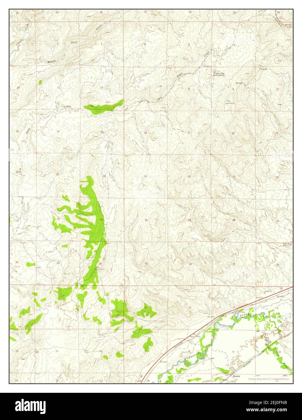 Hunter, Nevada, map 1958, 1:24000, United States of America by Timeless ...