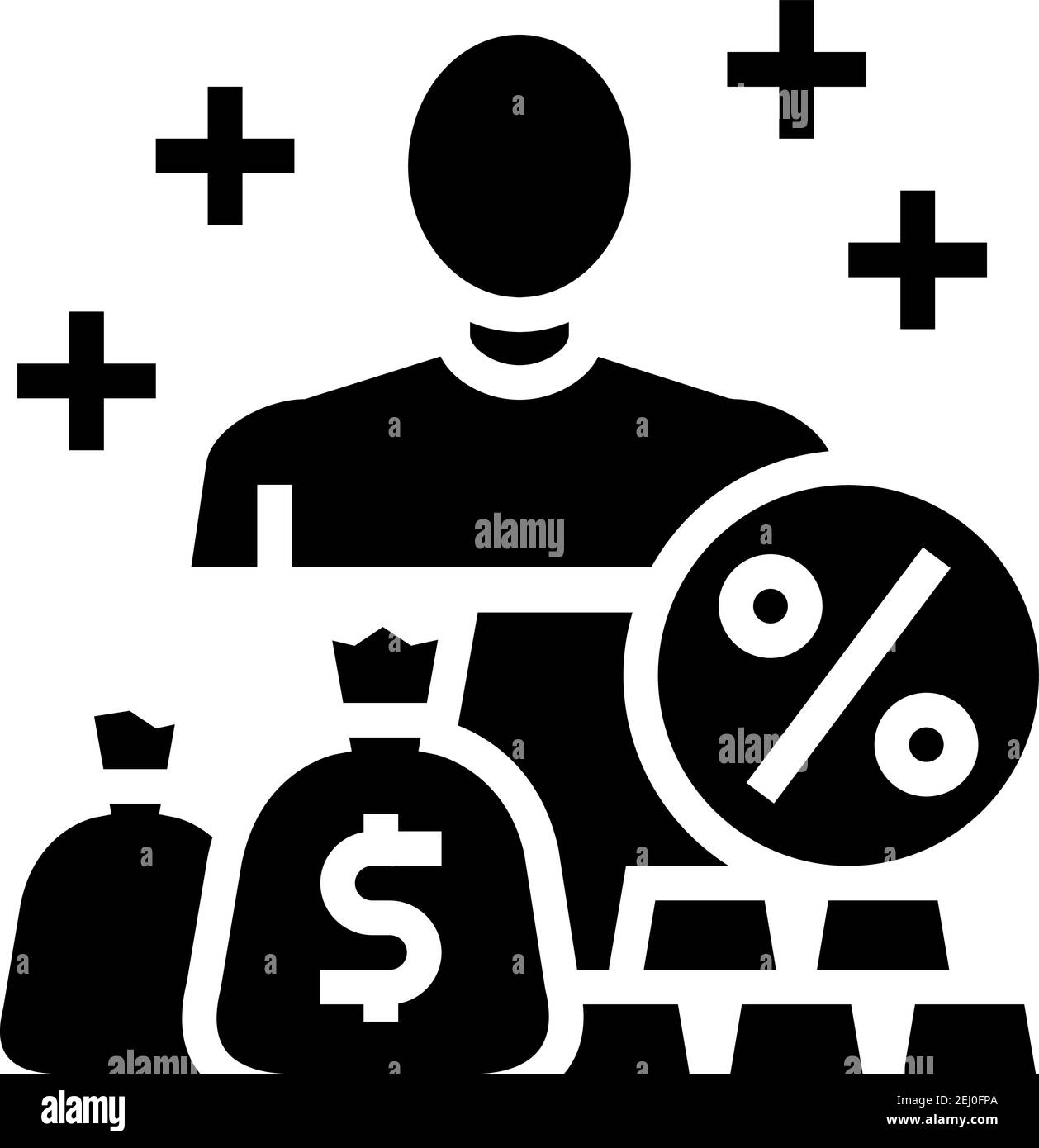 economic expert glyph icon vector illustration Stock Vector Image & Art ...