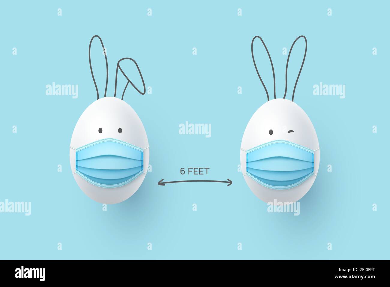 Social distancing Easter concept Stock Vector Image & Art - Alamy