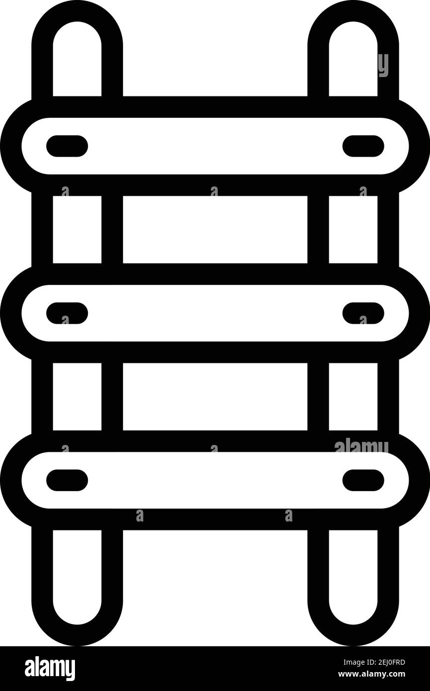 Climb step ladder icon. Outline climb step ladder vector icon for web ...