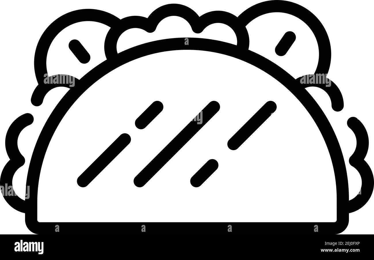 Taco cuisine icon. Outline taco cuisine vector icon for web design ...