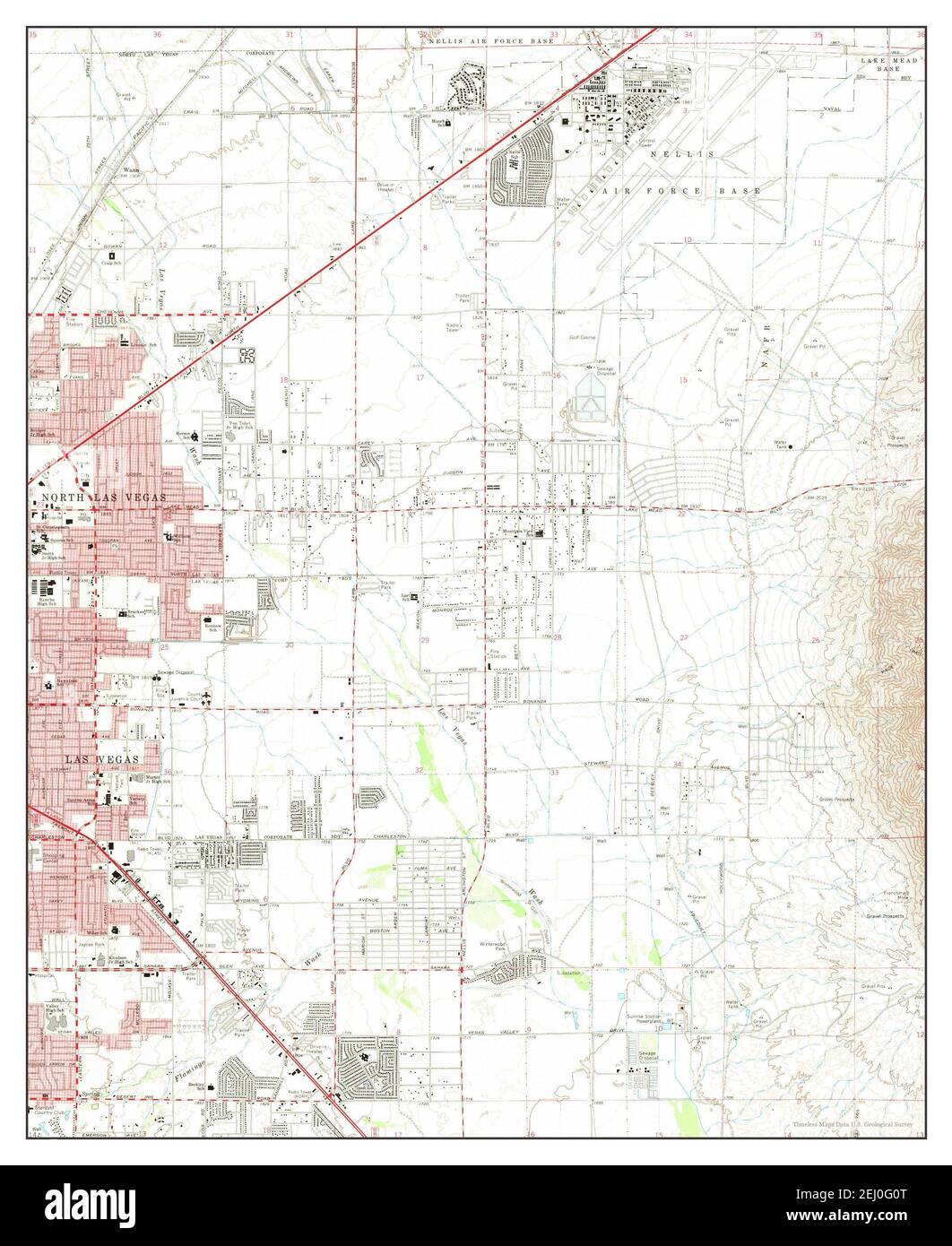 Las Vegas NE, Nevada, map 1967, 1:24000, United States of America by ...