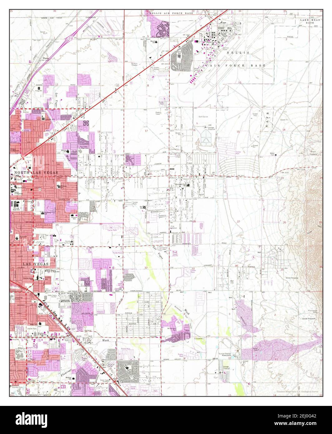 Las Vegas NE, Nevada, map 1967, 1:24000, United States of America by ...