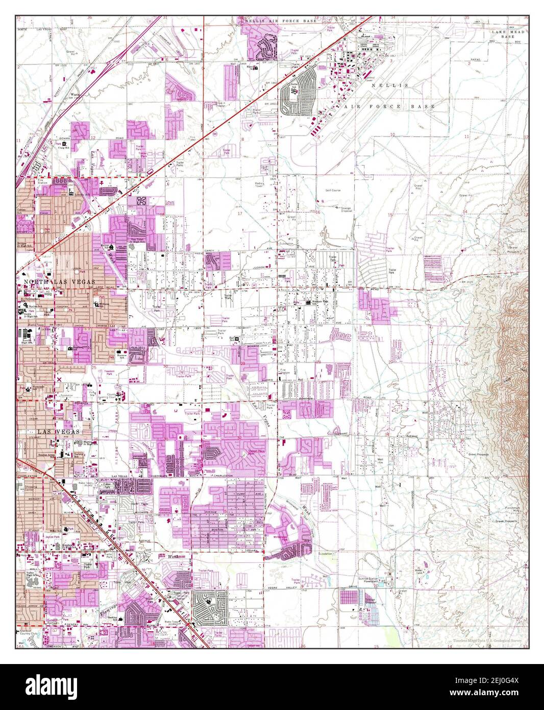 Las Vegas NE, Nevada, map 1967, 1:24000, United States of America by ...