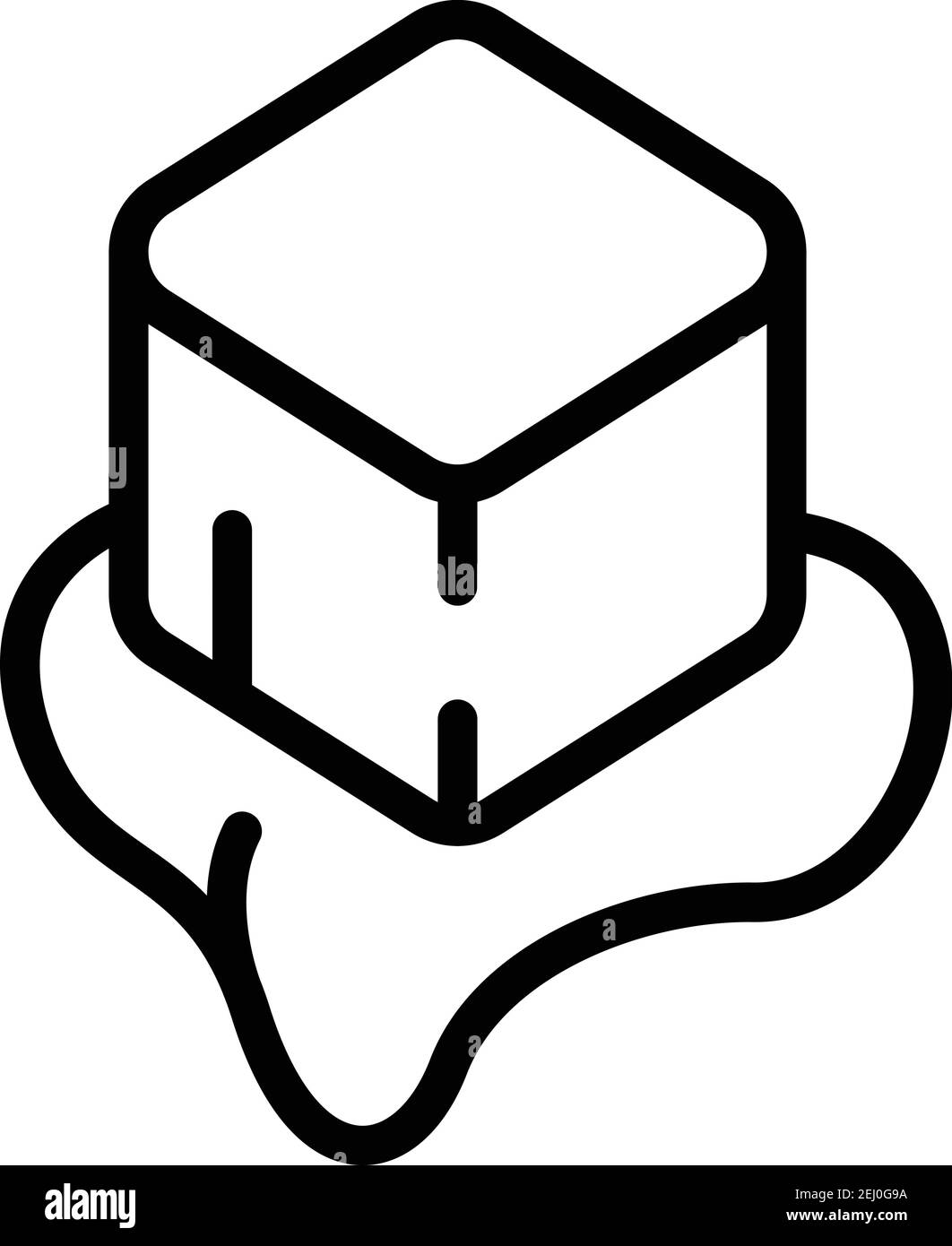 Piece of caramel icon. Outline piece of caramel vector icon for web ...