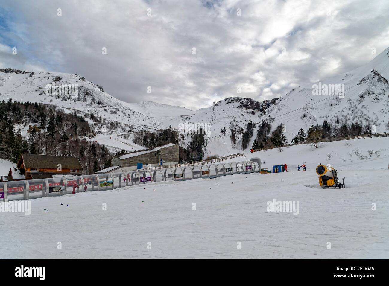 Le Mont-Dore, France. 15th Feb, 2021. The Mont-Dore resort offers a ...