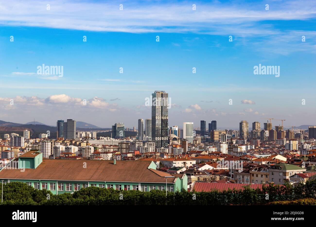 Panorama of asian part of Istanbul. Big city with skyscrapers.Turkey ...