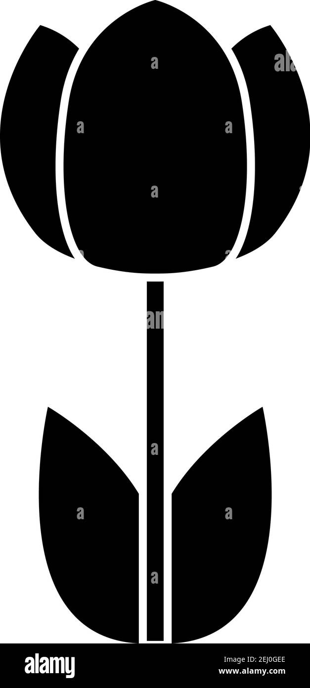 Spring Flower Icon. Black Stencil Design. Vector Illustration Stock ...