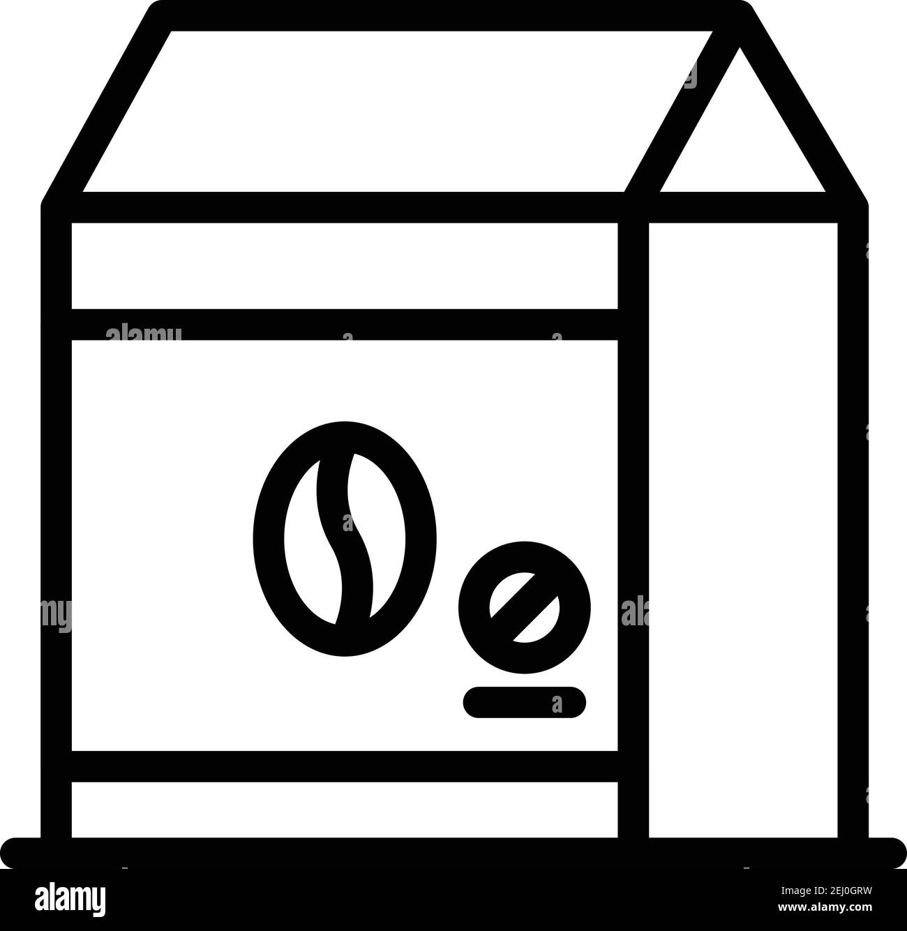 Decaf coffee pack icon. Outline decaf coffee pack vector icon for web ...