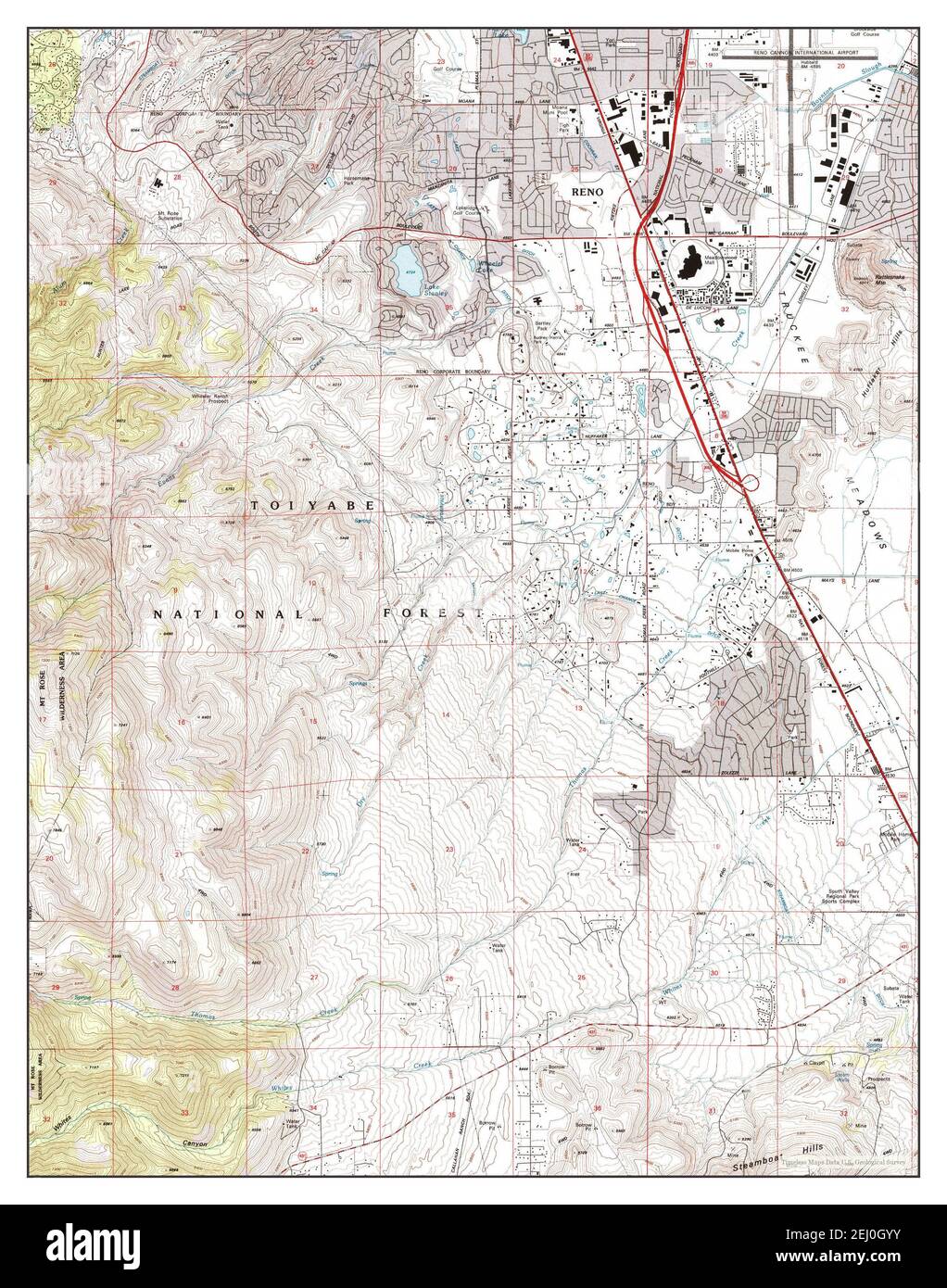 Mount Rose NE, Nevada, map 1994, 1:24000, United States of America by ...