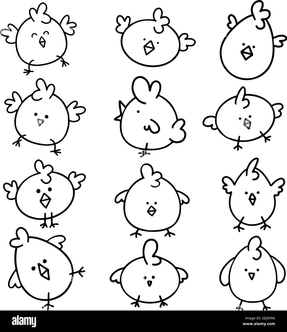 Cartoon Vector Easter Chick Bird Illustrations Stock Vector Image & Art ...