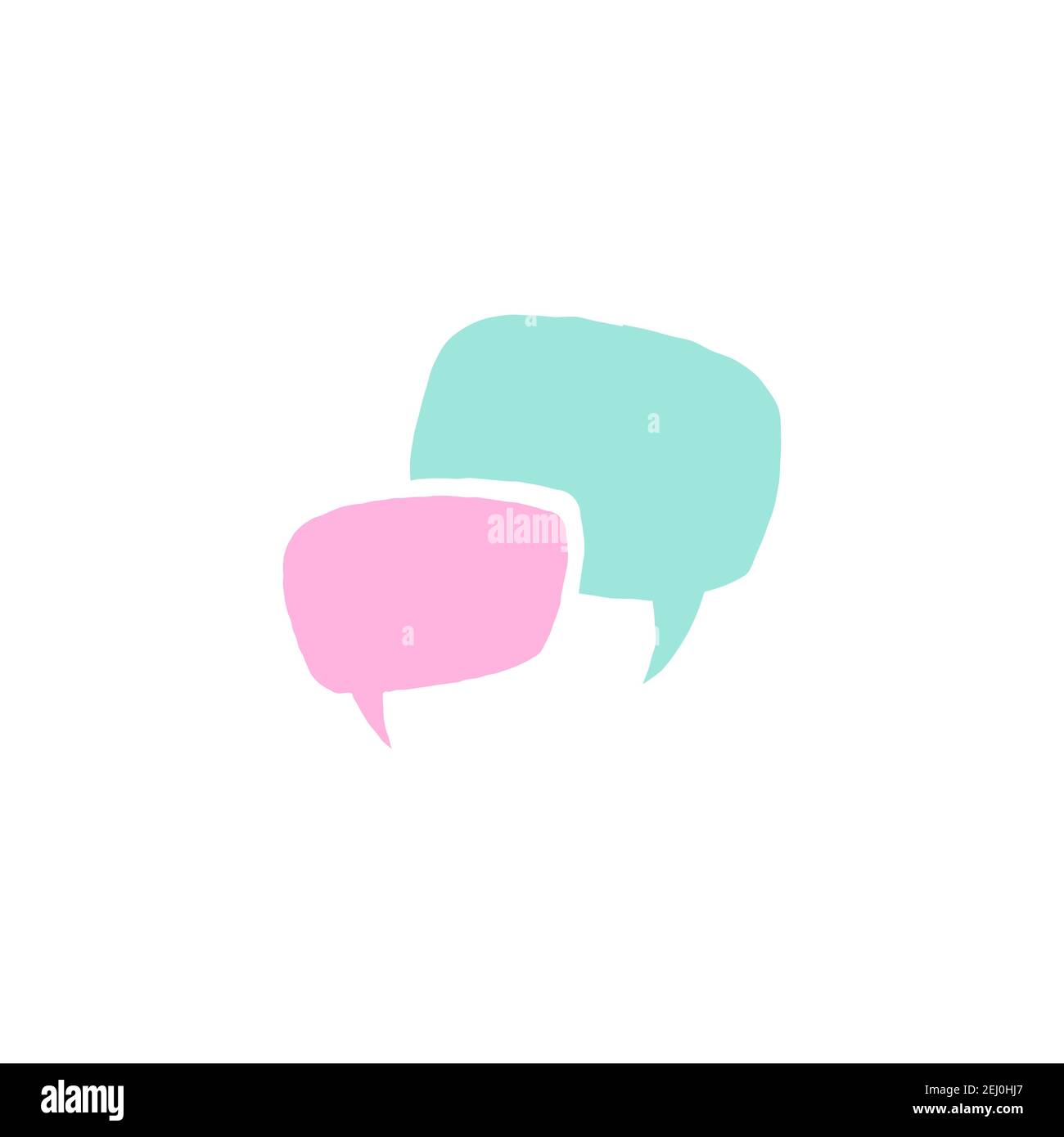 two chat speech bubbles isolated on white background. Vector flat icon ...