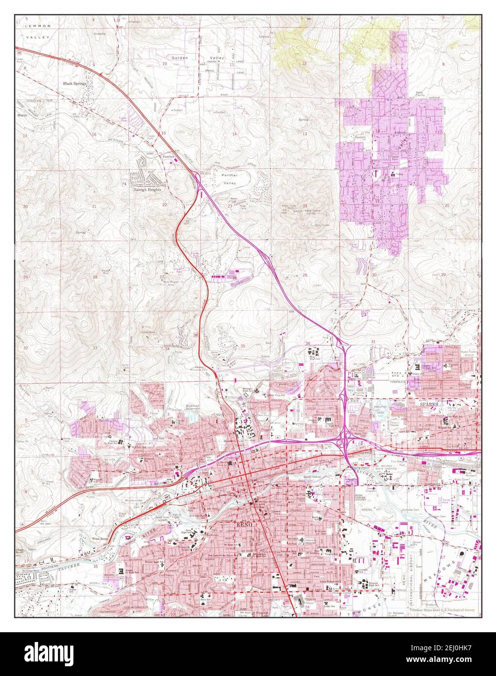Reno, Nevada, map 1967, 1:24000, United States of America by Timeless ...
