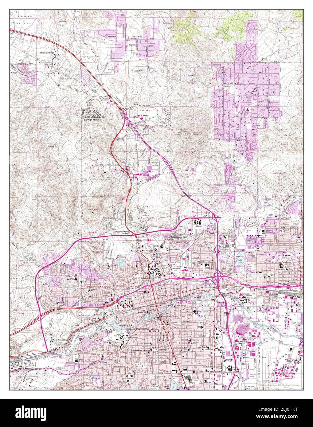 Reno, Nevada, map 1967, 1:24000, United States of America by Timeless ...