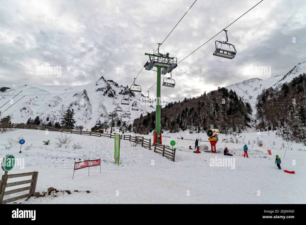 Le Mont-Dore, France. 15th Feb, 2021. The Mont-Dore resort offers a ...
