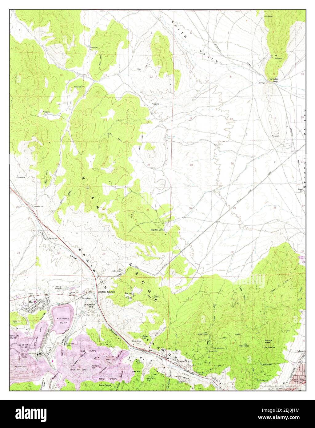 Ruth, Nevada, map 1958, 1:24000, United States of America by Timeless ...