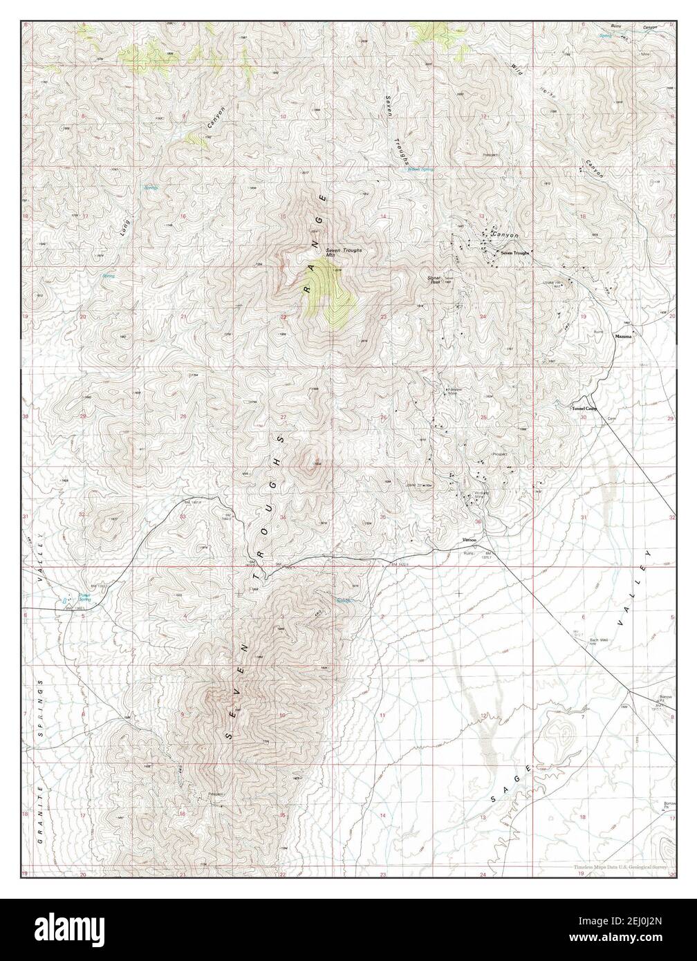 Seven Troughs, Nevada, map 1981, 1:24000, United States of America by ...