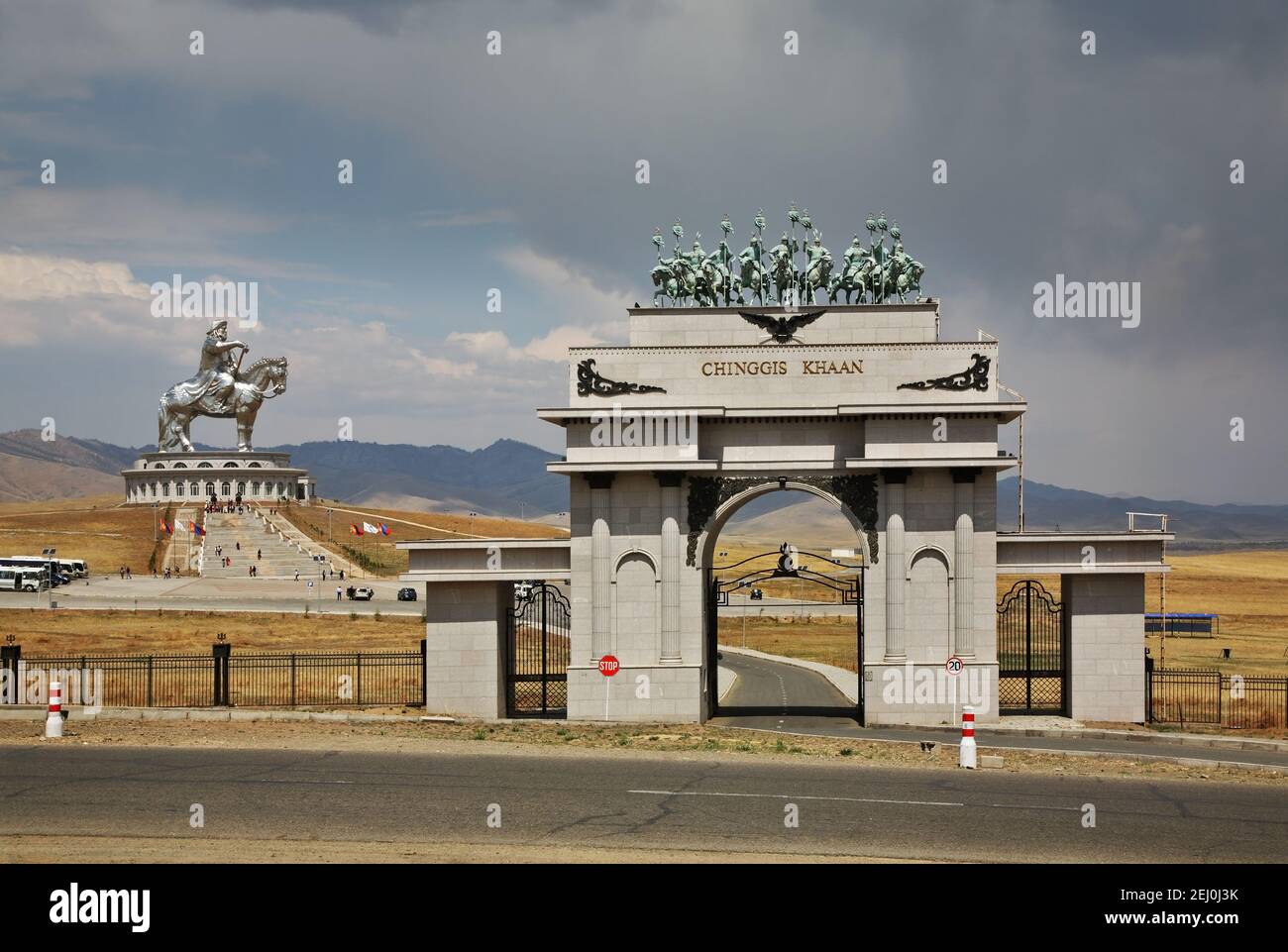 Genghis Khan Statue Complex near Tsonjin Boldog. Mongolia Stock Photo ...
