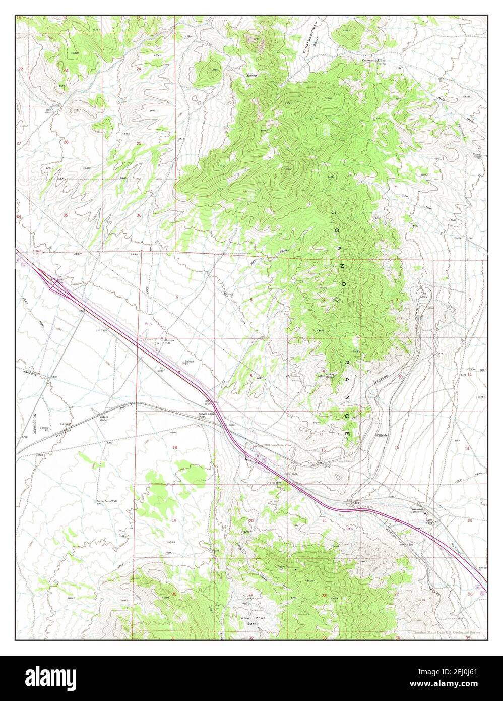 Silver Zone Pass, Nevada, map 1971, 1:24000, United States of America ...