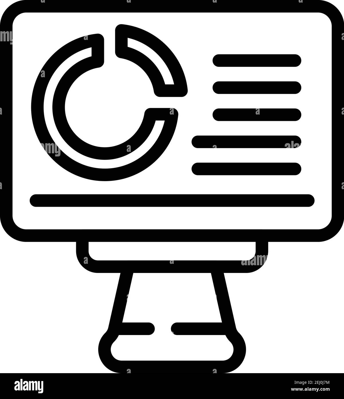 Monitor market forecast icon. Outline monitor market forecast vector ...