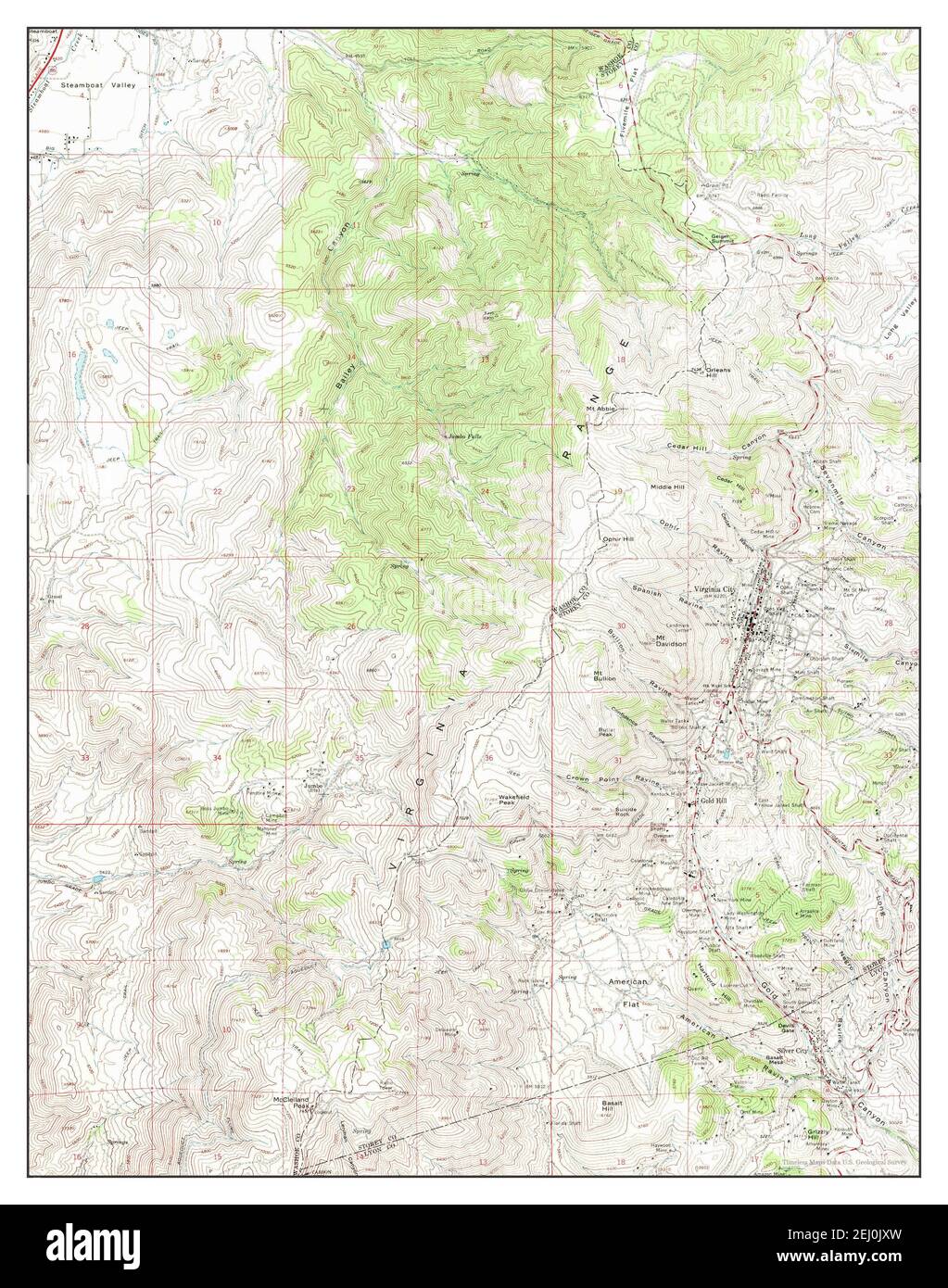 Virginia City, Nevada, map 1967, 1:24000, United States of America by ...