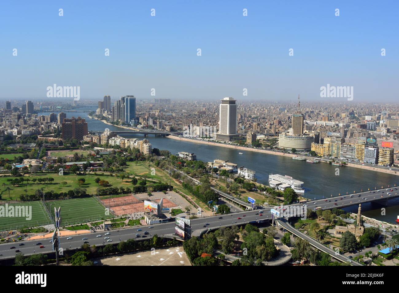 Aerial view of Cairo Egypt cityscape , panoramic view of Cairo and ...
