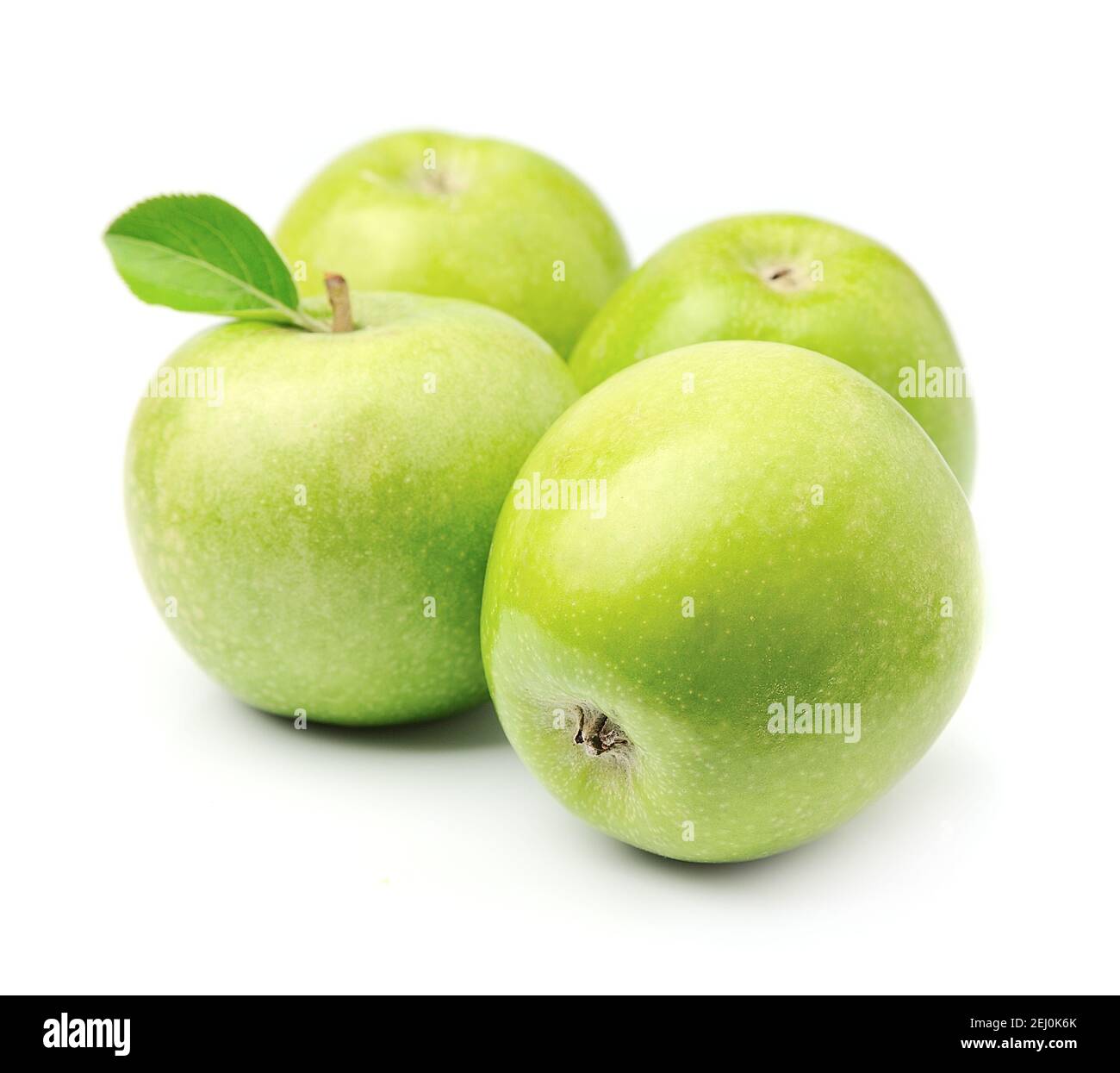 Green apple fruits isolated on white background Stock Photo - Alamy