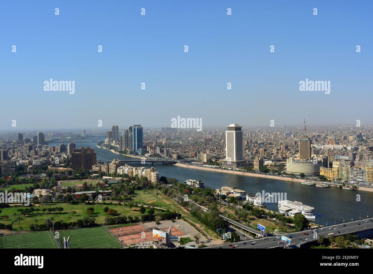 Aerial view of Cairo Egypt cityscape , panoramic view of Cairo and ...