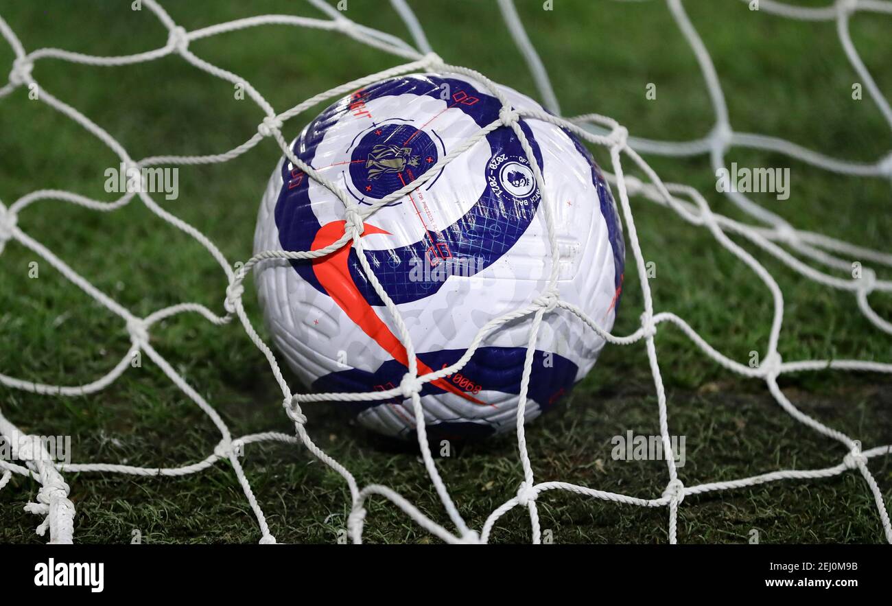 Close up detail of the Nike flight match ball before the Premier League ...