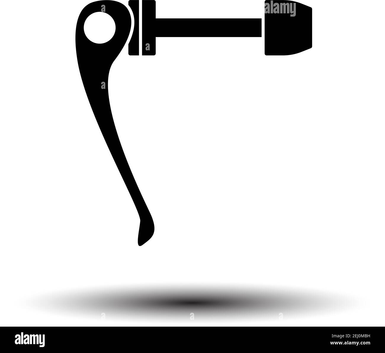 Bike Quick Release Icon. Black on White Background With Shadow. Vector ...