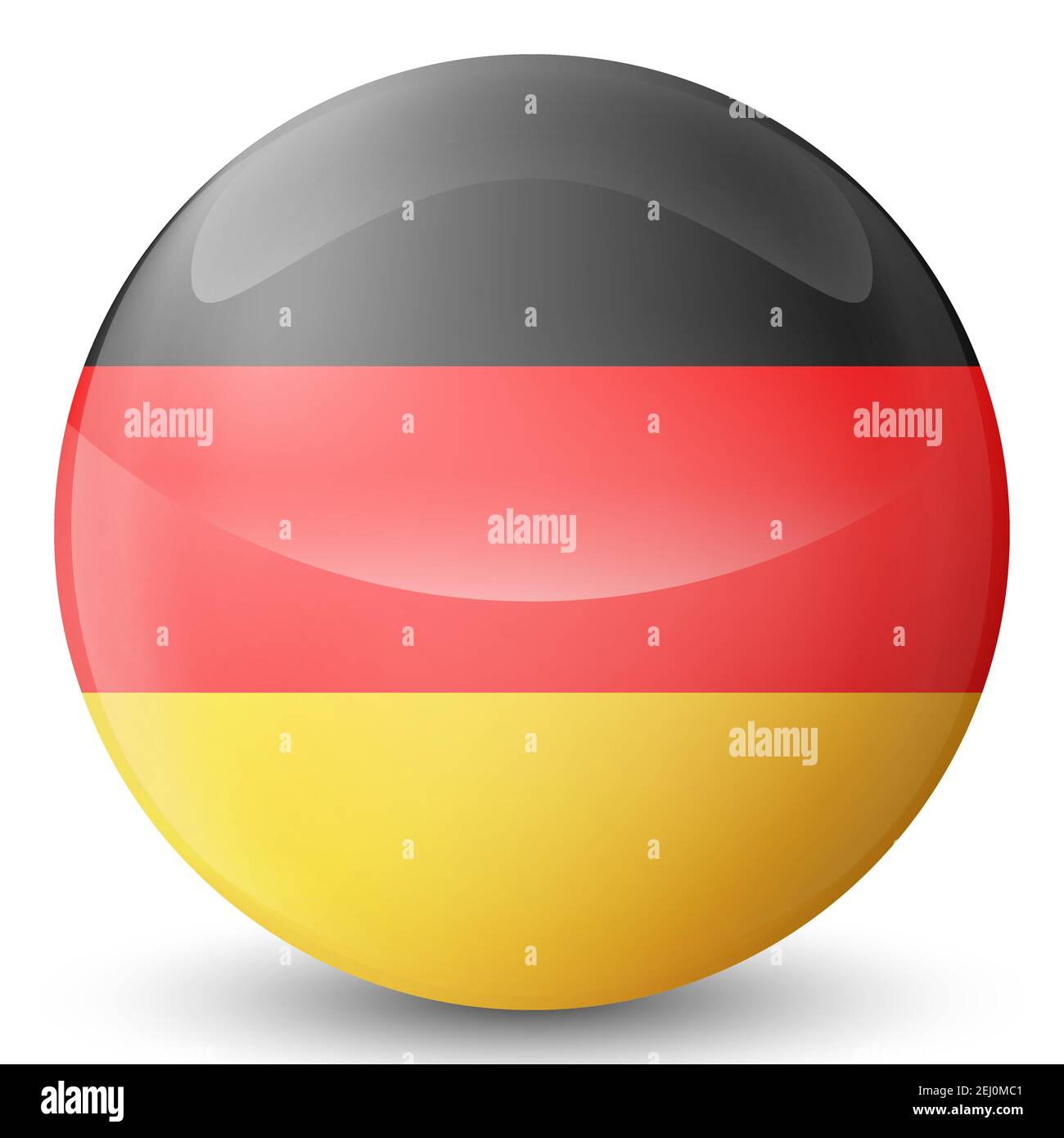 Glass light ball with flag of Germany. Round sphere, template icon ...